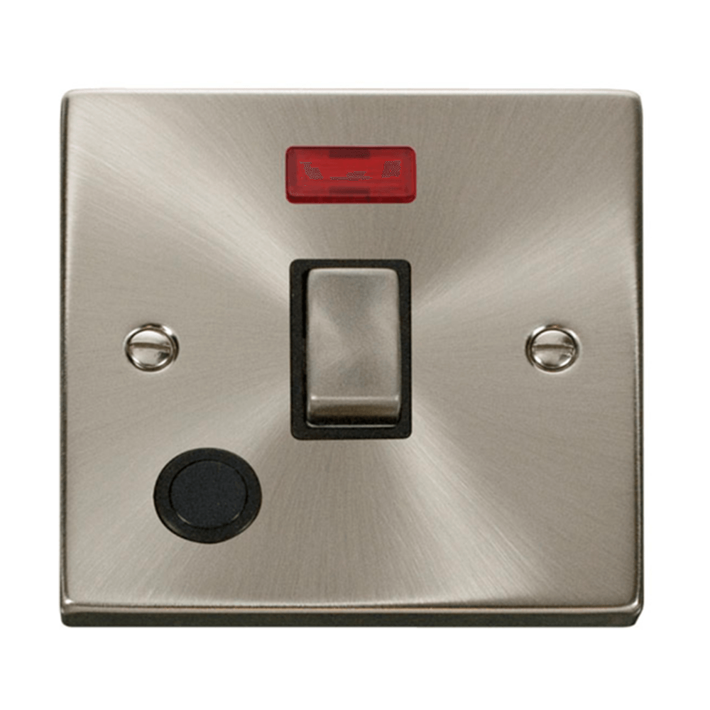 Scolmore Deco Ingot 1 Gang 20A DP Switch C/W Neon (Black) — SM ...